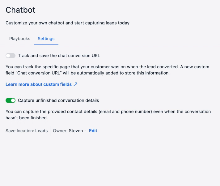 Chatbot settings - Knowledge Base | Pipedrive